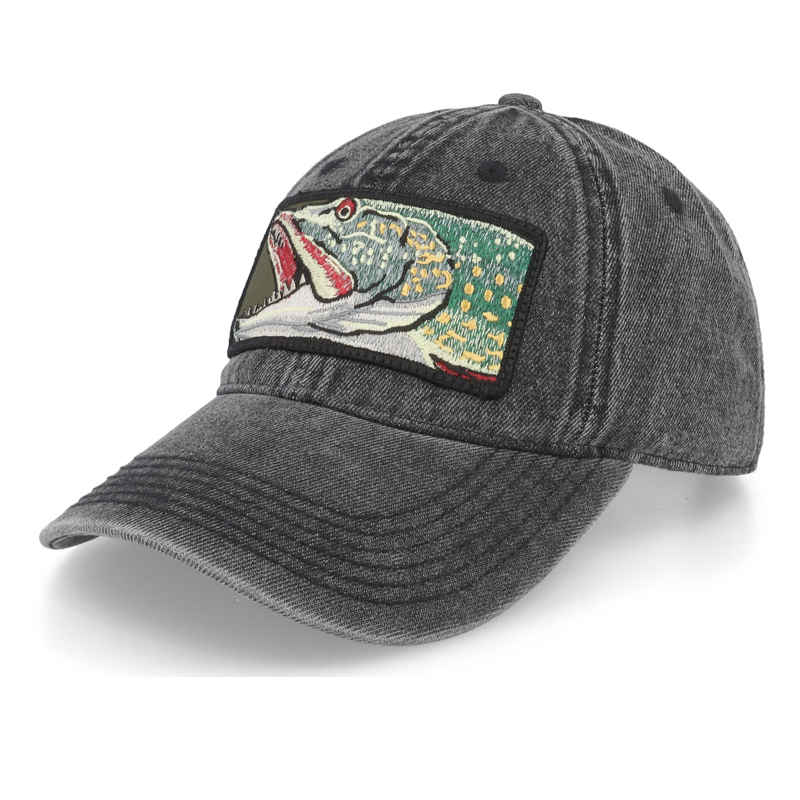 Skillfish Big Pike 382 Snow Washed Black Denim Dad Cap | Sportfiskeprylar.se
