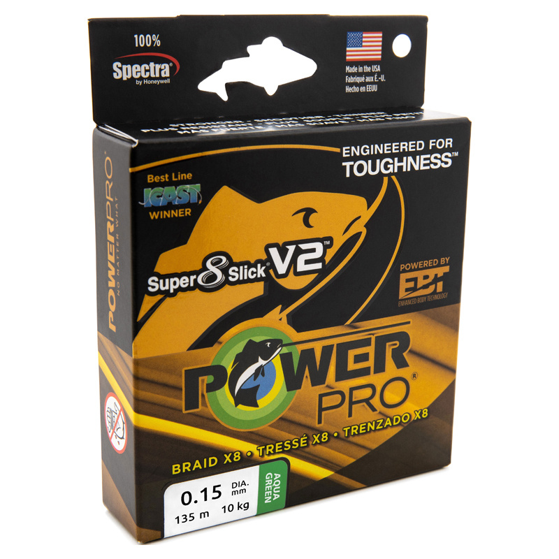 PowerPro Super 8 Slick V2 Aqua Green 135m | Sportfiskeprylar.se